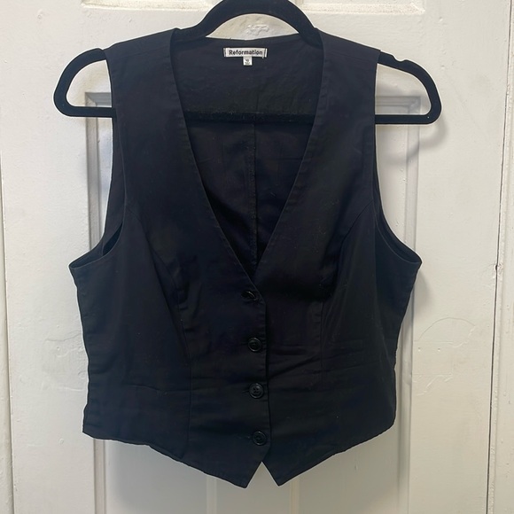 Reformation | Jackets & Coats | Reformation Devin Black Vest Size ...